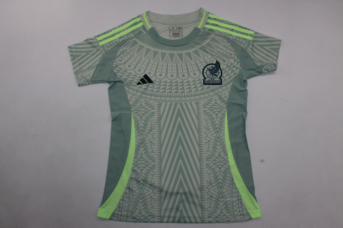 AAA Quality Mexico Woman 2024 Away Green Grey Soccer Jersey : Wholesale ...