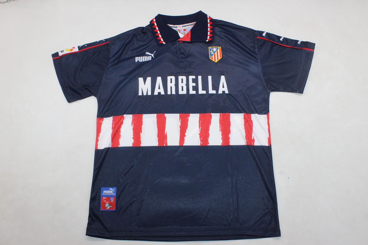AAA Quality Atletico Madrid 97/98 Away Navy Blue Soccer Jersey ...